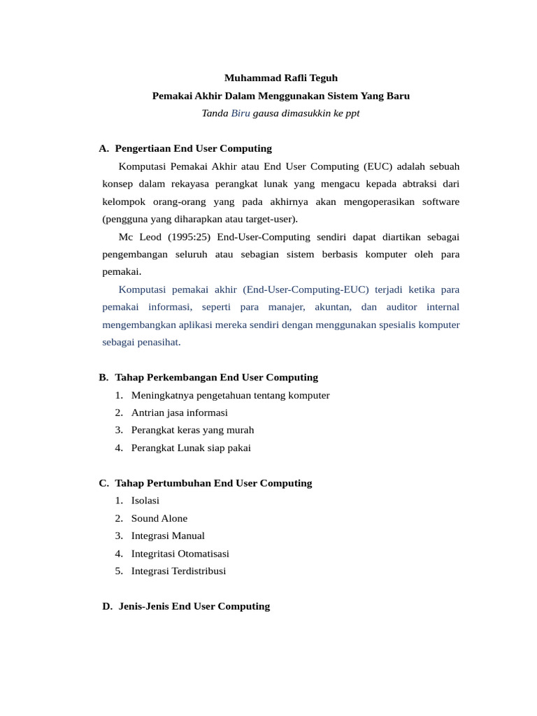 End-User-Computing (2) - Muhammad Rafli | PDF