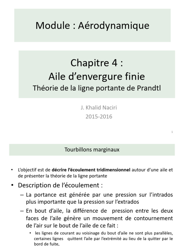 Chap4 Théorie 3D Aile D'envergure Finie | PDF