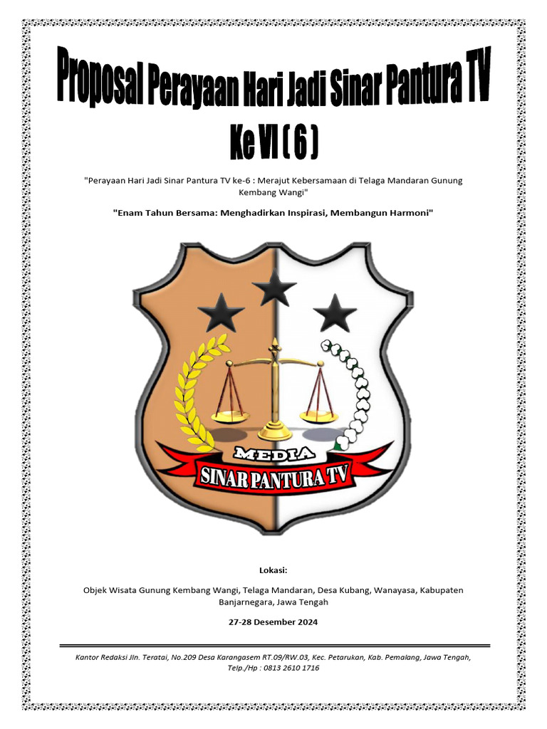 Proposal Hari Jadi SPTV Ke 6-2 | PDF