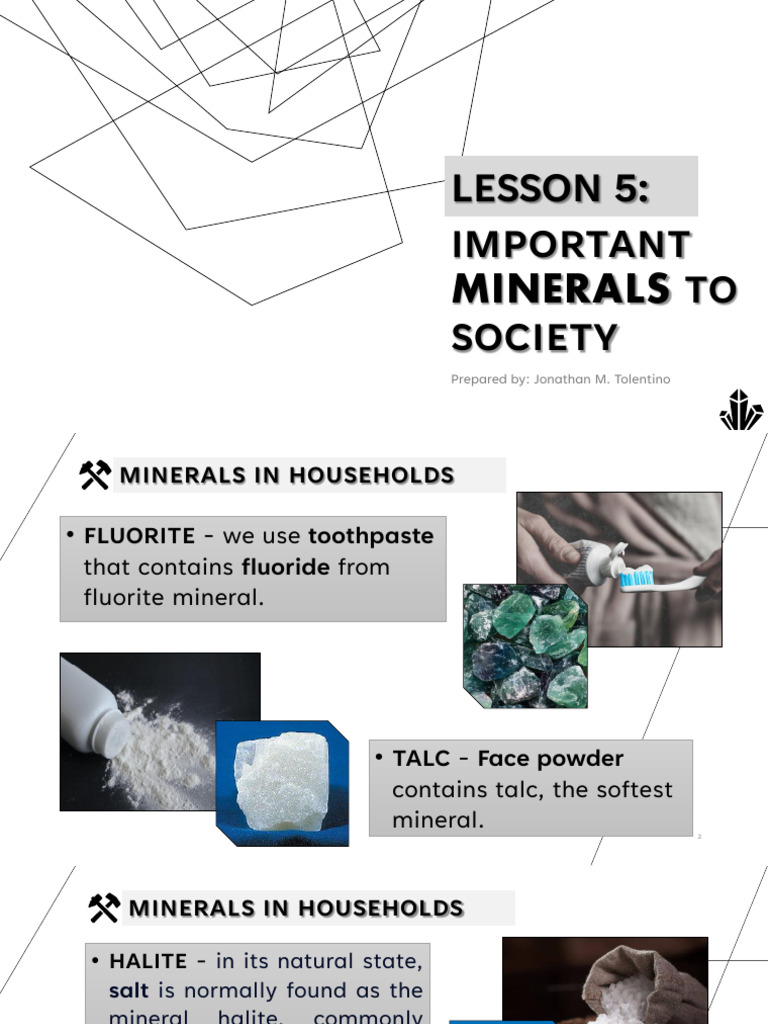 Earth Sci Lesson 5 Important Minerals To Society | PDF