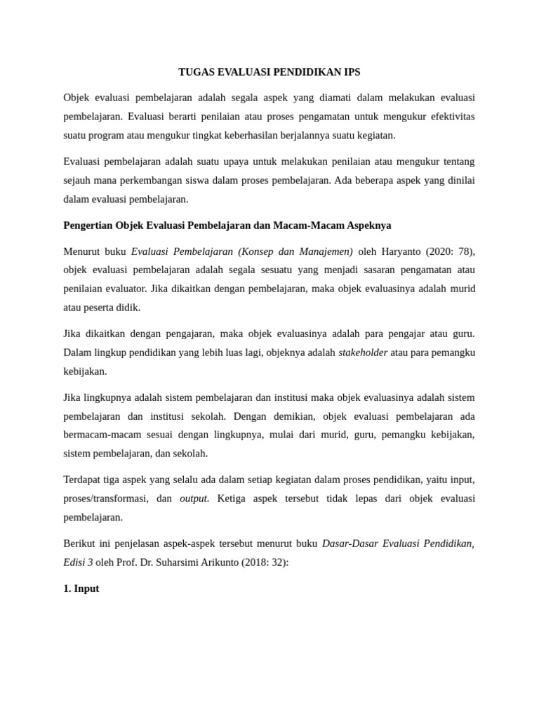 Tugas Evaluasi Pendidikan Ips | PDF