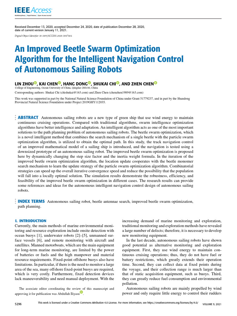 An Improved Beetle Swarm Optimization Algorithm For The Intelligent Navigation Control of ...