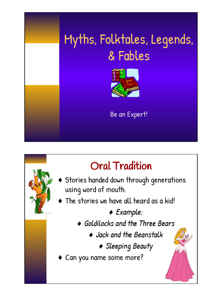 Revised Myths Folktales Tall Tales Legends | PDF