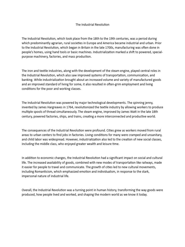 The Industrial Revolution | PDF | Industrial Revolution | Politics