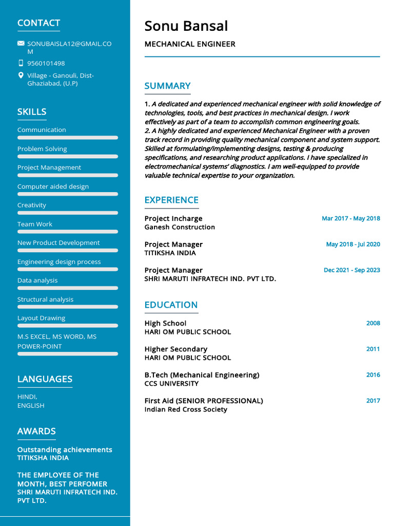 Sonu Bansal Resume | PDF