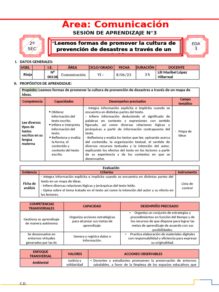 2° Sesión de Aprendizaje Sesión3-Sem.1-Exp.3 | PDF