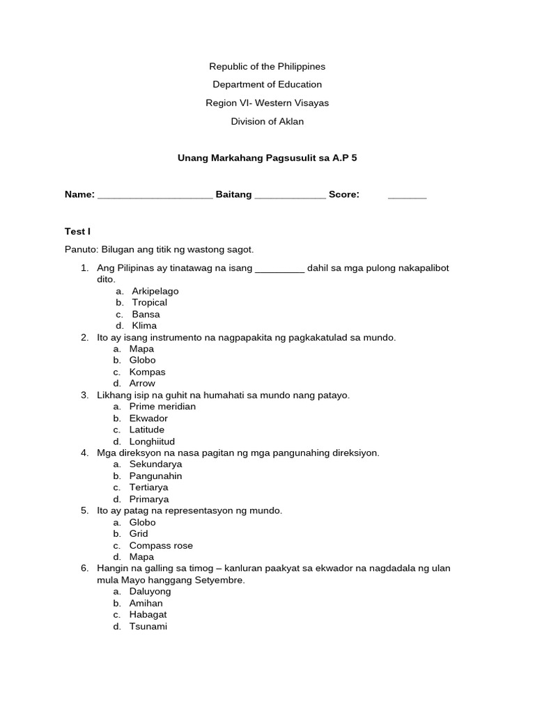 Ap 5 1ST Quarter | PDF