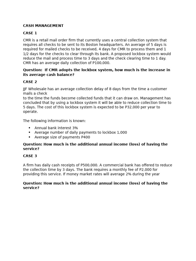 Cash and Securities | PDF