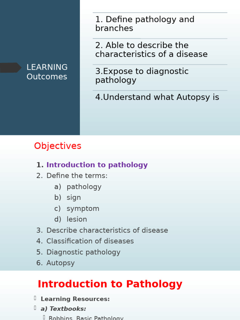 Chapter 1 INTRODUCTION TO PATHOLOGY | PDF