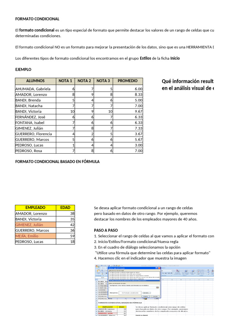 Ejercicio Formato Condicional | PDF
