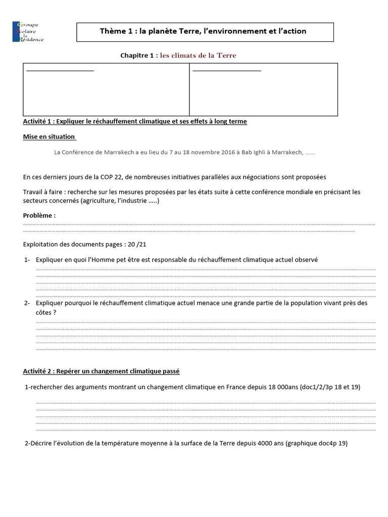 Chapitre 1les Climats de La Terre | PDF