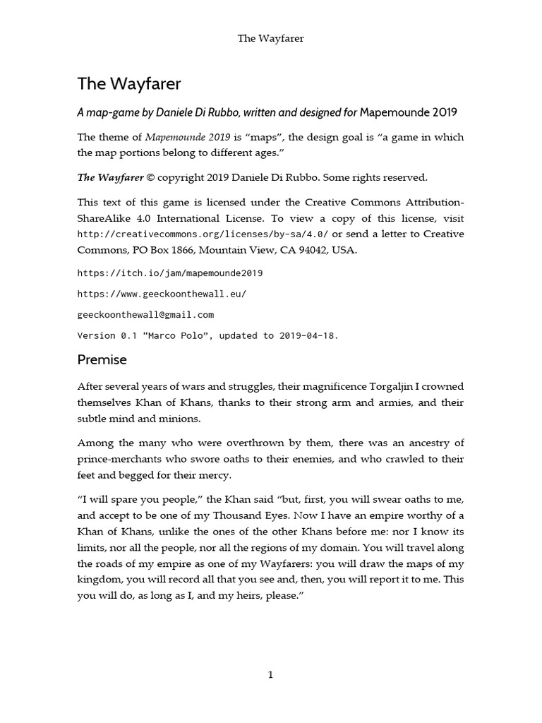 The Wayfarer 0.1 | PDF