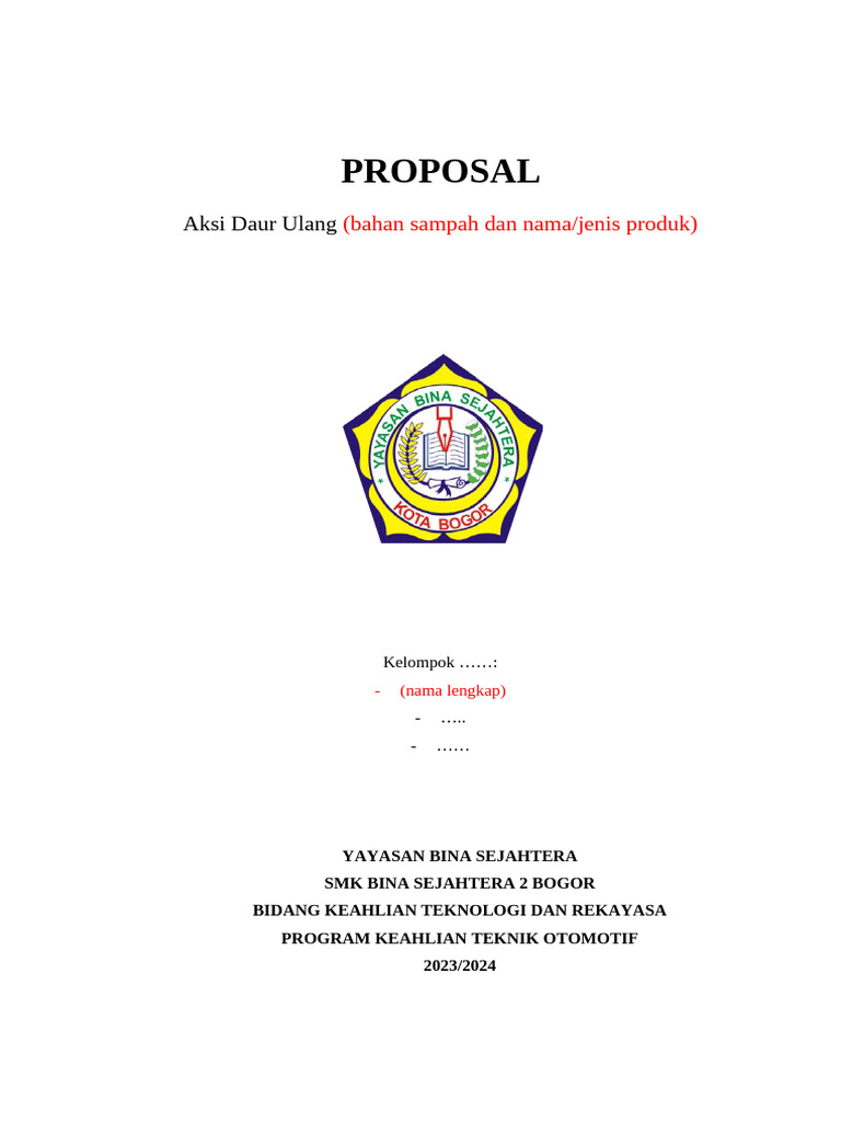 Format Proposal Daur Ulang P5 | PDF