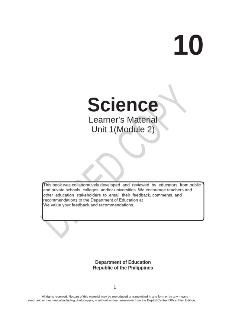 Sci10 Unit-1 Module-2 | PDF