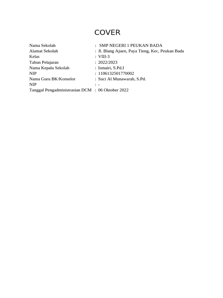 DCM SMPN 1 Peukan Bada (Version 1) | PDF