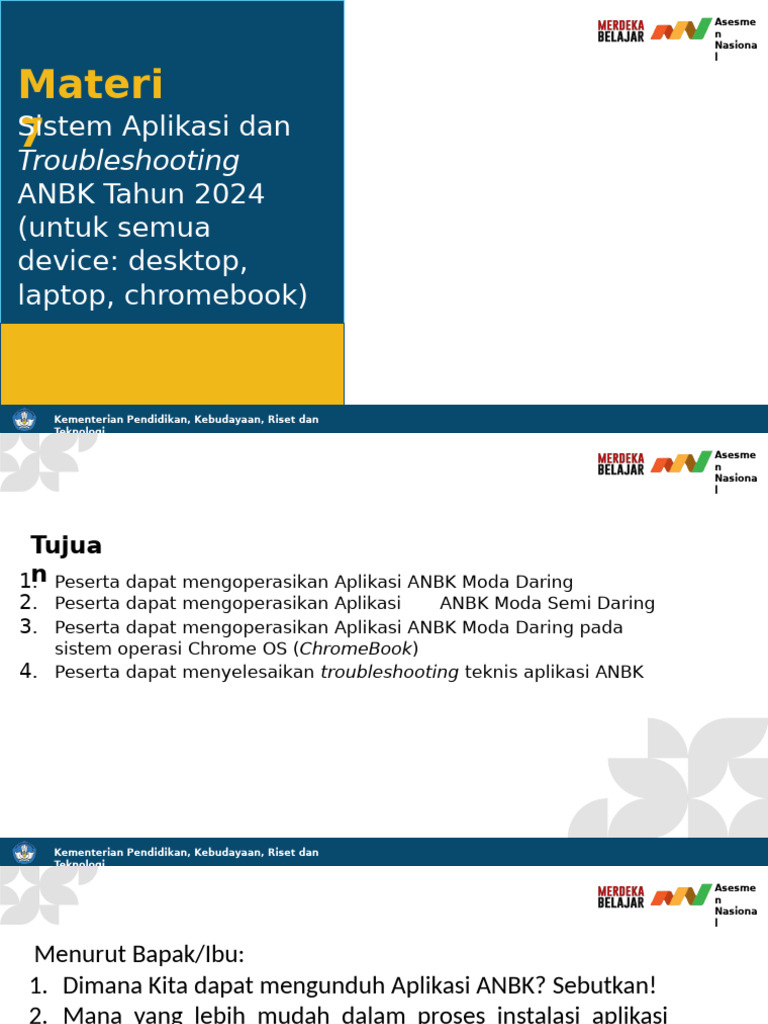 Materi 7. Sistem Aplikasi Dan Troubleshooting ANBK | PDF