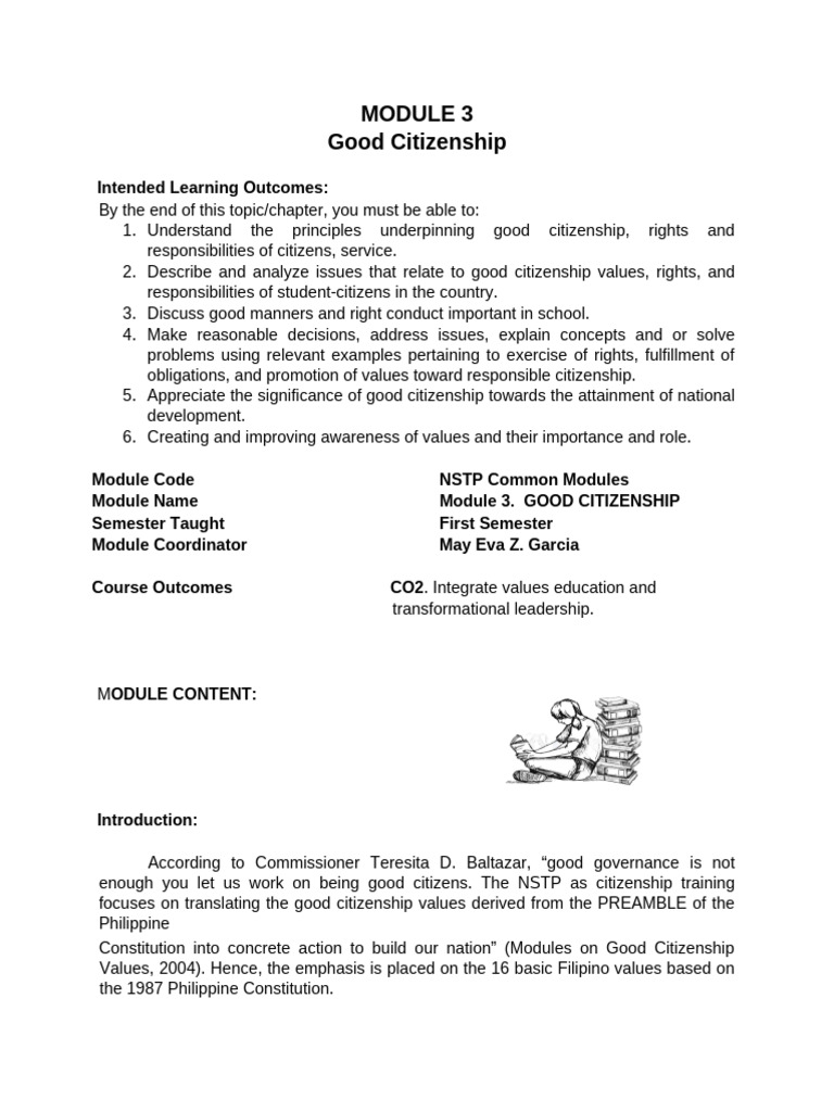MODULE 3 Good Citizenship | PDF | Flag | Citizenship