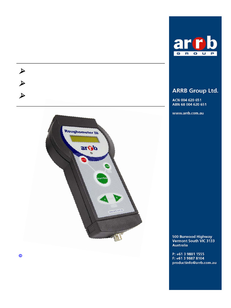 Roughometer III User Manual | PDF