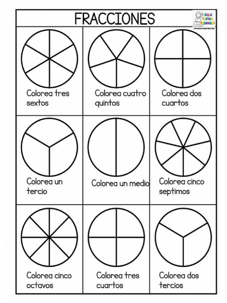 Fracciones Colorear | PDF