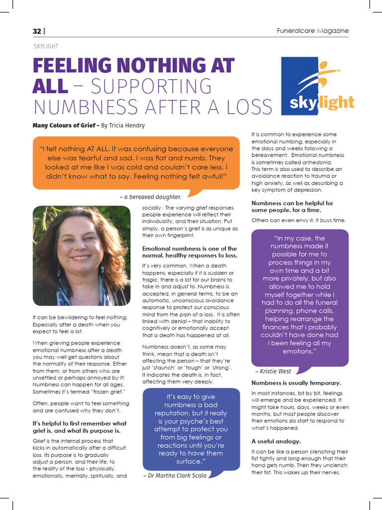 Feeling Nothing at All | PDF