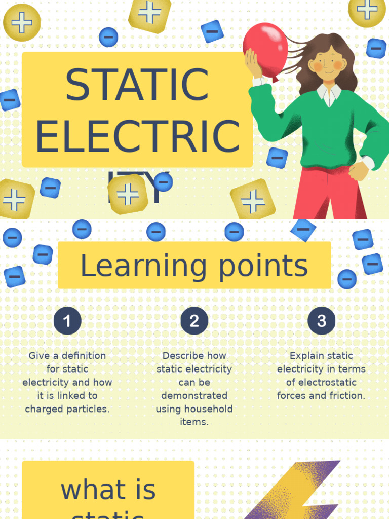 Static Electricity Physics Presentation in An Illustrative Style | PDF