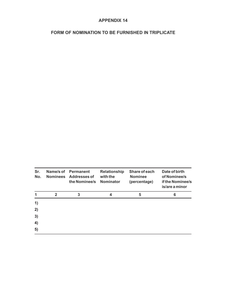 Form of Nomination-14 | PDF | Government | Politics