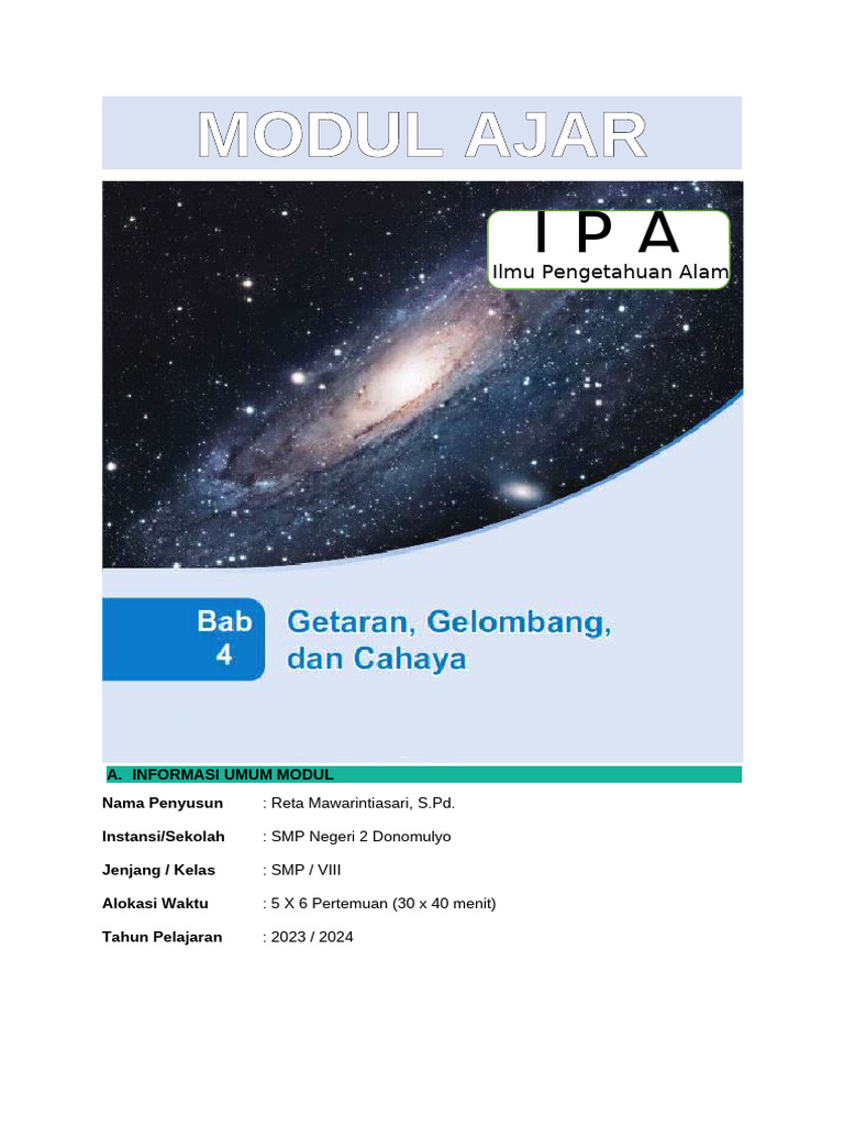 MA Bab 4 Getaran, Gelombang Dan Cahaya | PDF