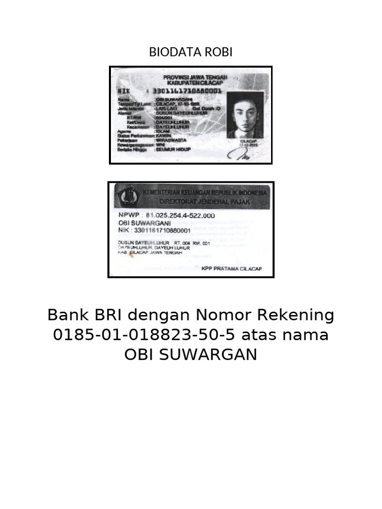 Biodata Robi | PDF