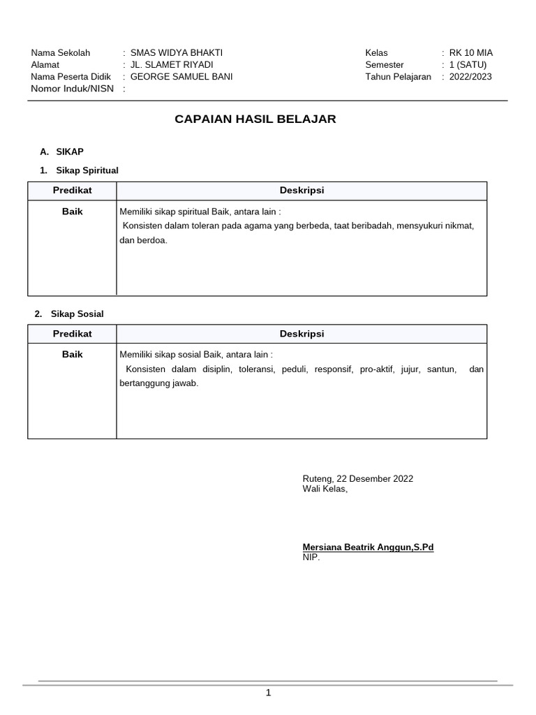 Samuel Bani Rapor | PDF