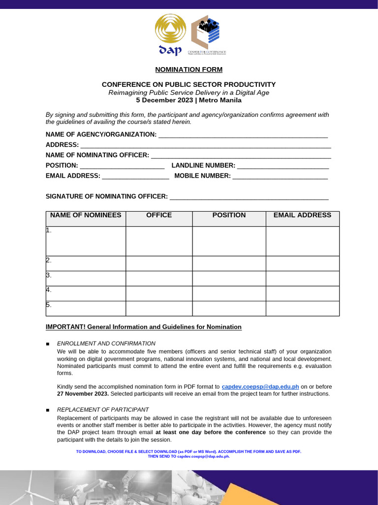 2023 CPSP Nomination Form | PDF