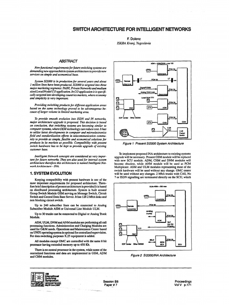 Switch Architecture For Intelligent Networks | PDF