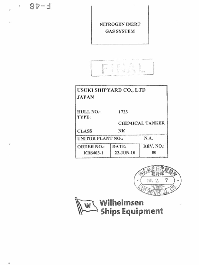 F-46 Nitrogen Inert Gas System | PDF