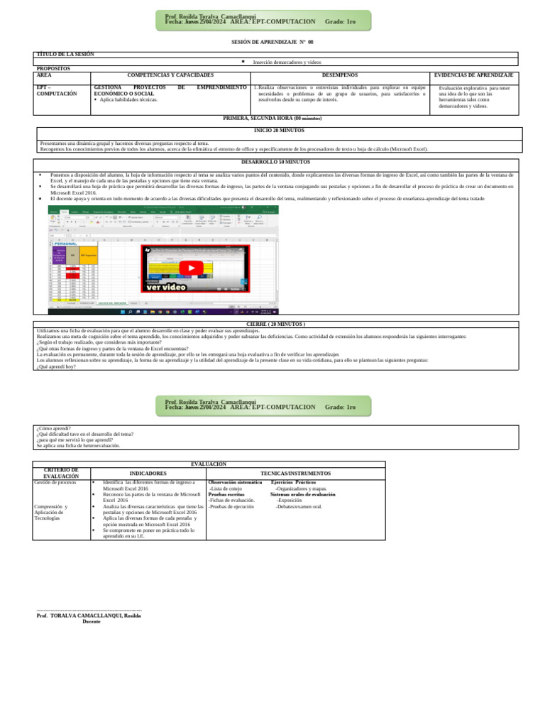 EPT - COMPUTACIÓN SESION 1RO 02 de Mayo | PDF