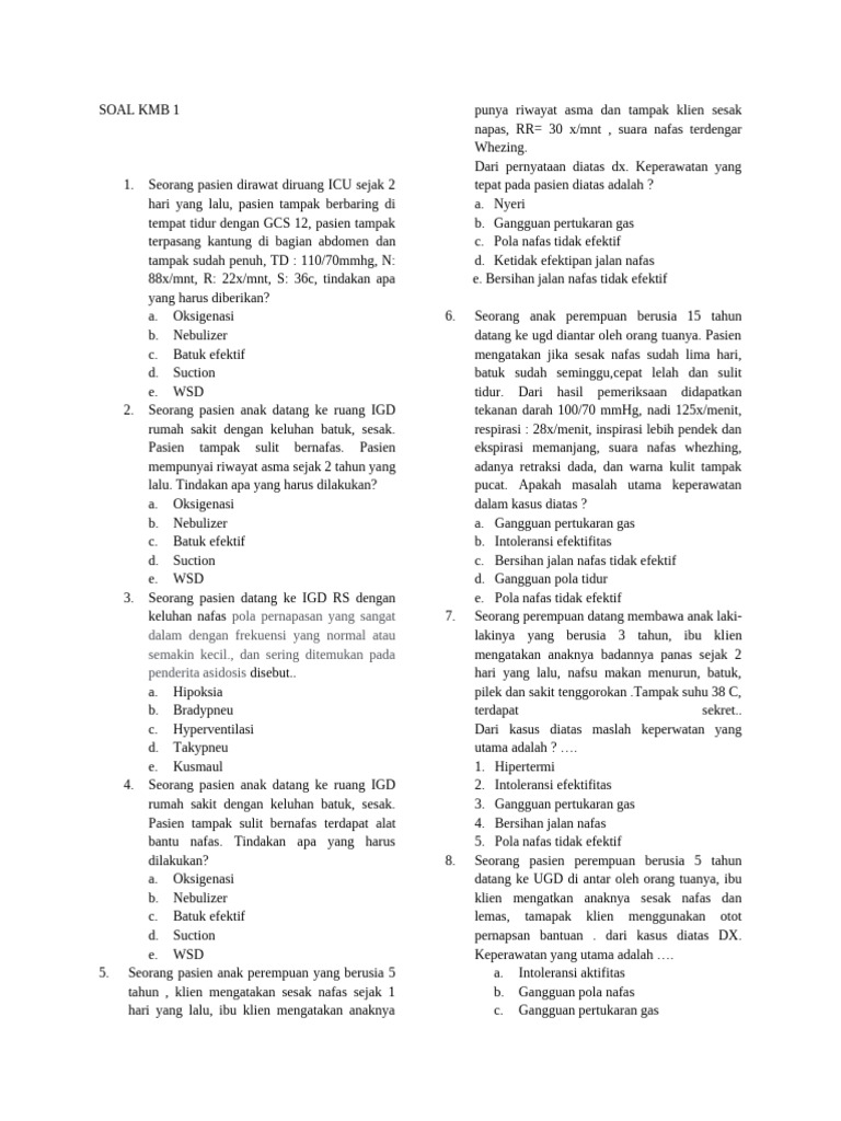 SOAL UAS KMB Mhswa | PDF