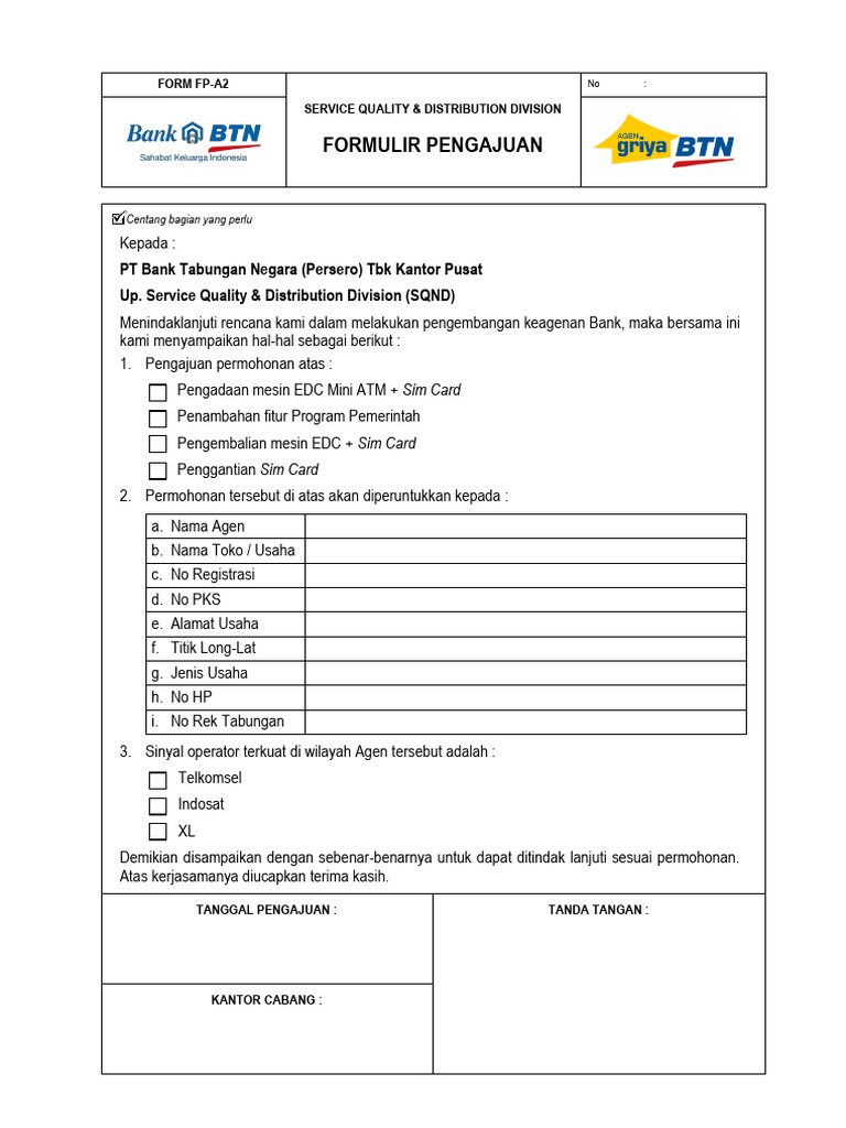 Formulir FP-A2 | PDF