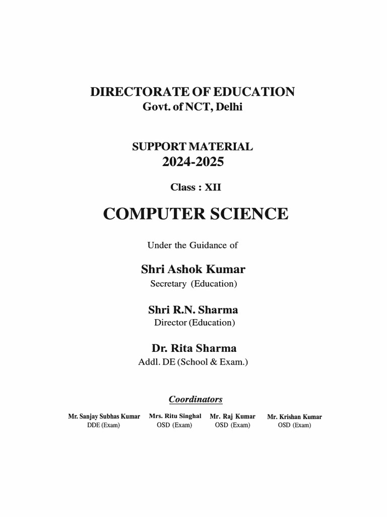 Class12 Computer Science em | PDF