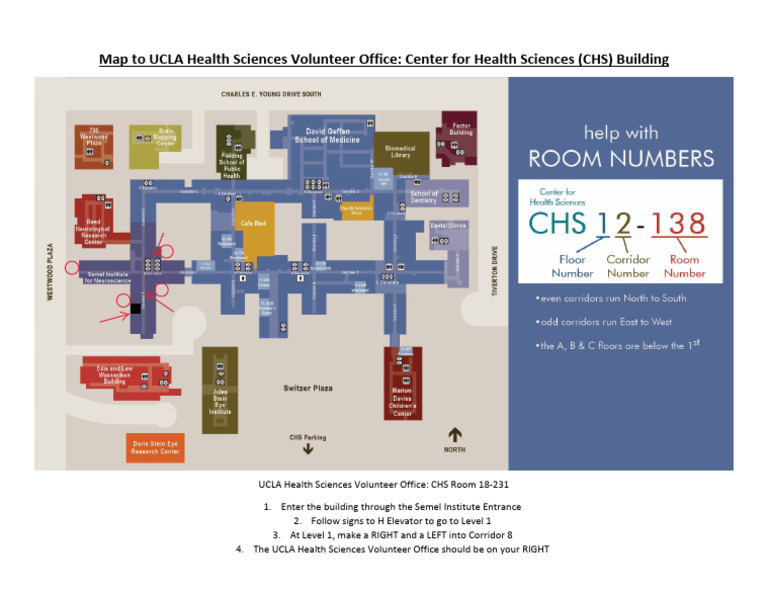 Map To UCLA Health Sciences Volunteer Office | PDF