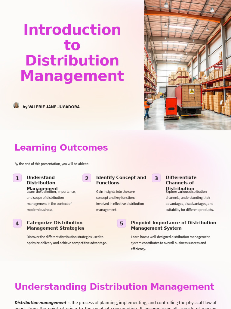 Introduction To Distribution Management | PDF
