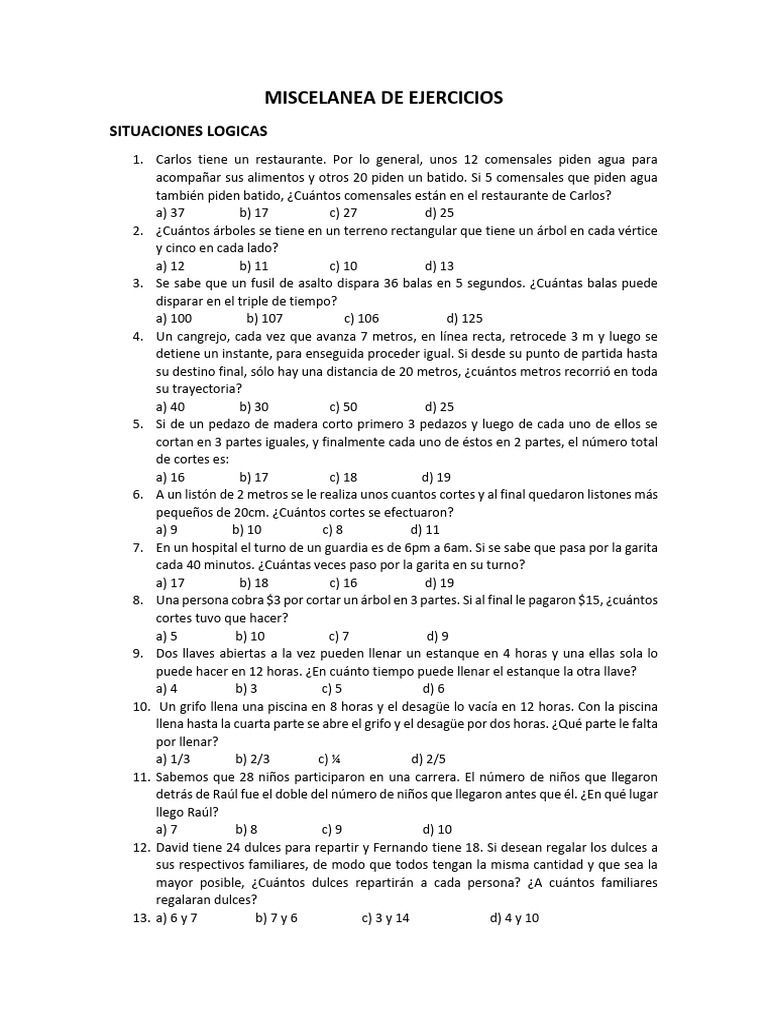 MISCELANEA DE EJERCICIOSdef | PDF