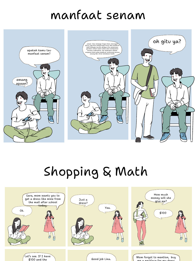 Everyday Math Visual Language Arts Comic Strip in Colorful Illustrative ...