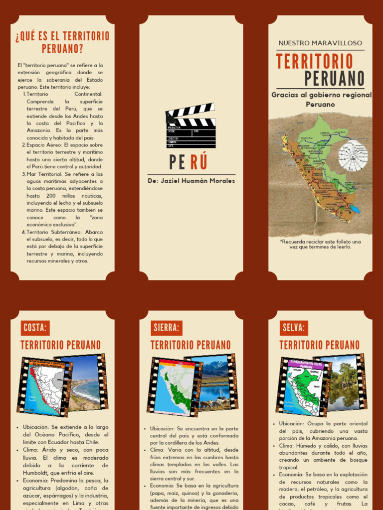 Folleto Tríptico Películas Cine Ilustrado Moderno Rojo | PDF