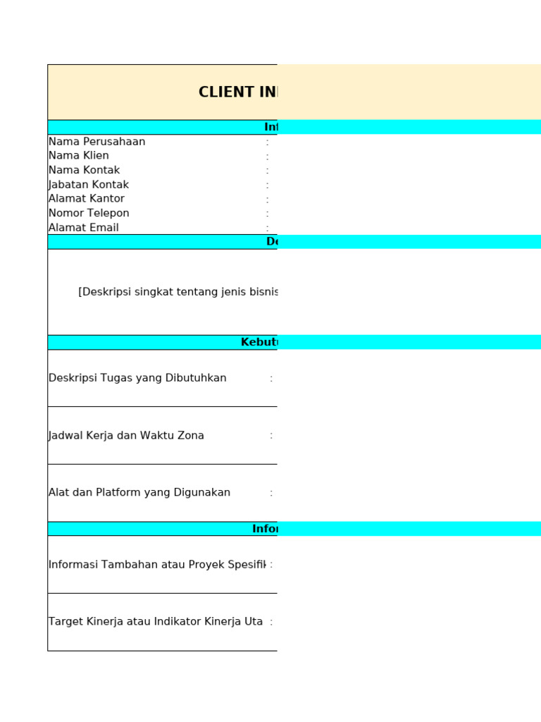 2024 Modul 8 Template Client Information Sheet | PDF