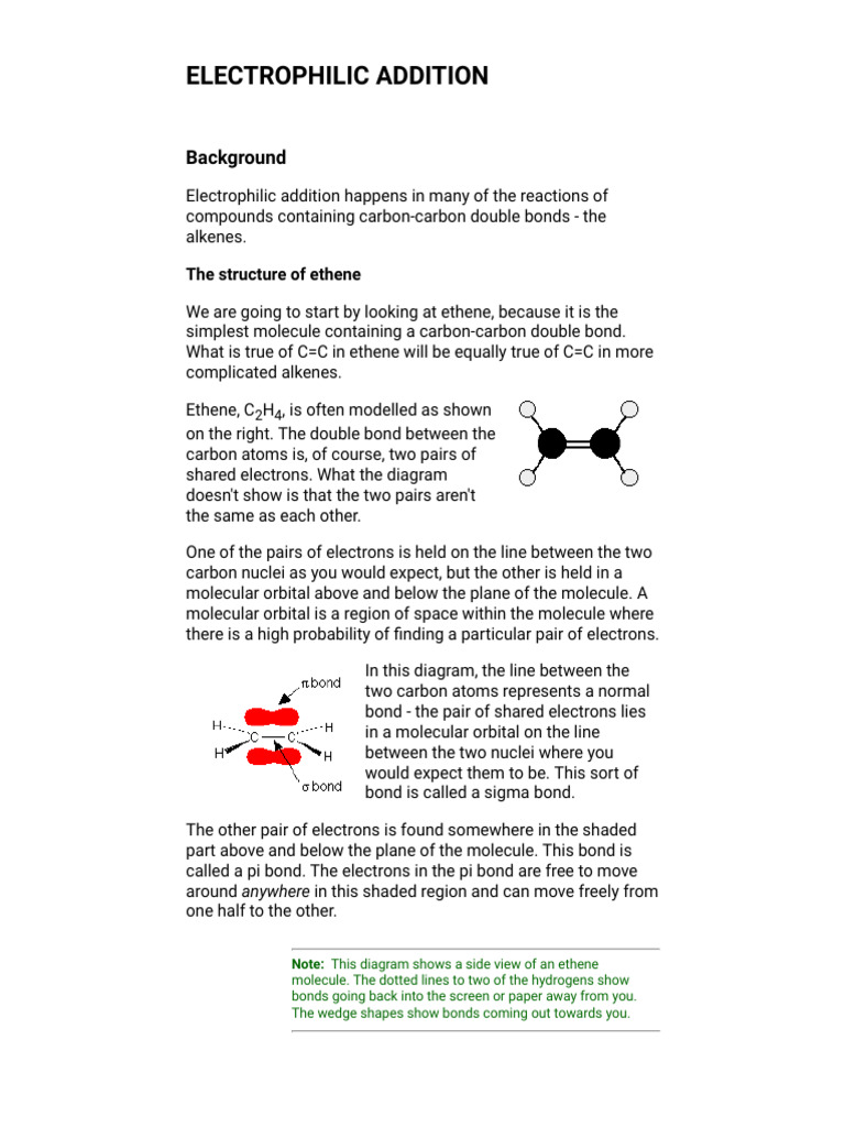 What Is Electrophilic Addition | PDF