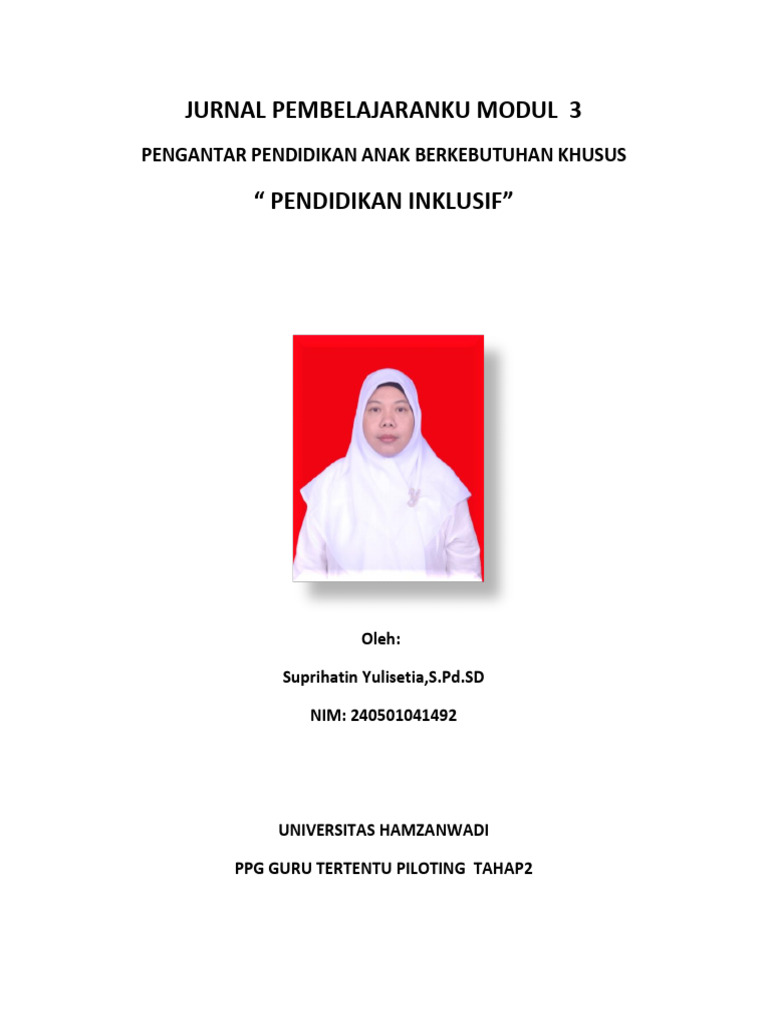 Jurnal Pembelajaranku Modul 3 "Pendidikan Inklusif" | PDF