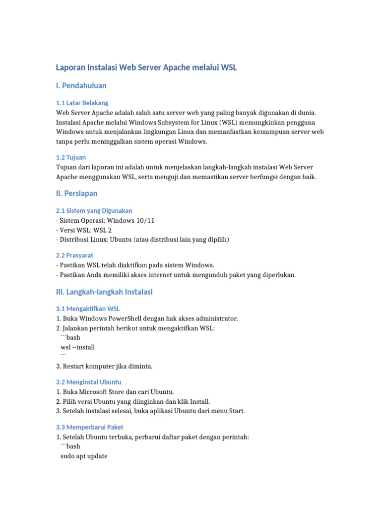 Laporan Instalasi Web Server Apache | PDF