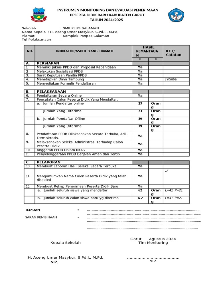 Instrumen PPDB | PDF