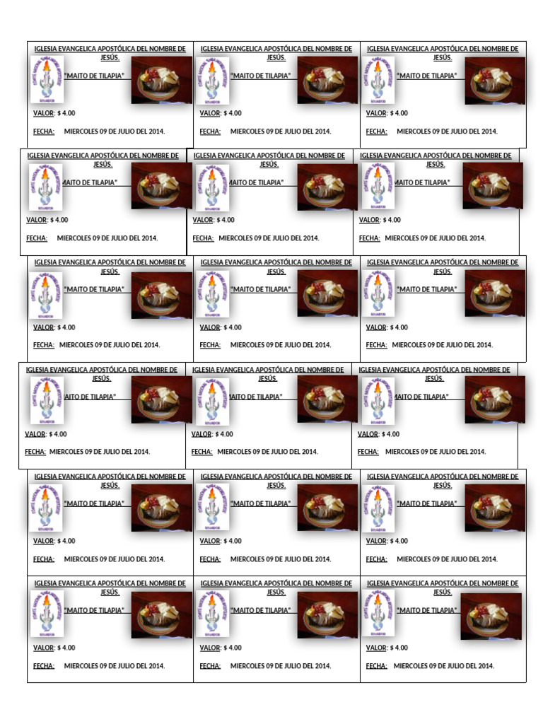 Tikes de Venta de Tilapia 1 | PDF