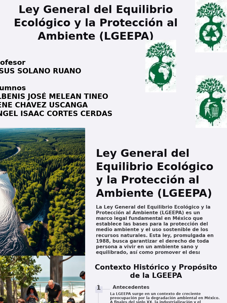 Ley General Del Equilibrio Ecologico y La Proteccion Al Ambiente LGEEPA ...