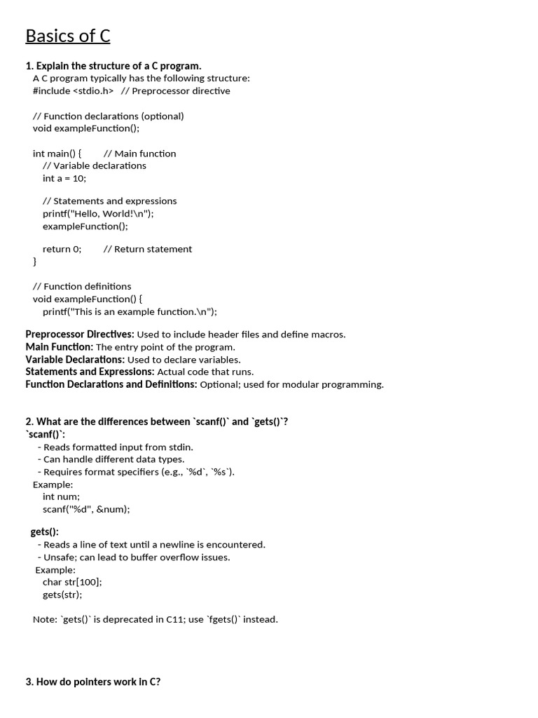 Basics of C | PDF