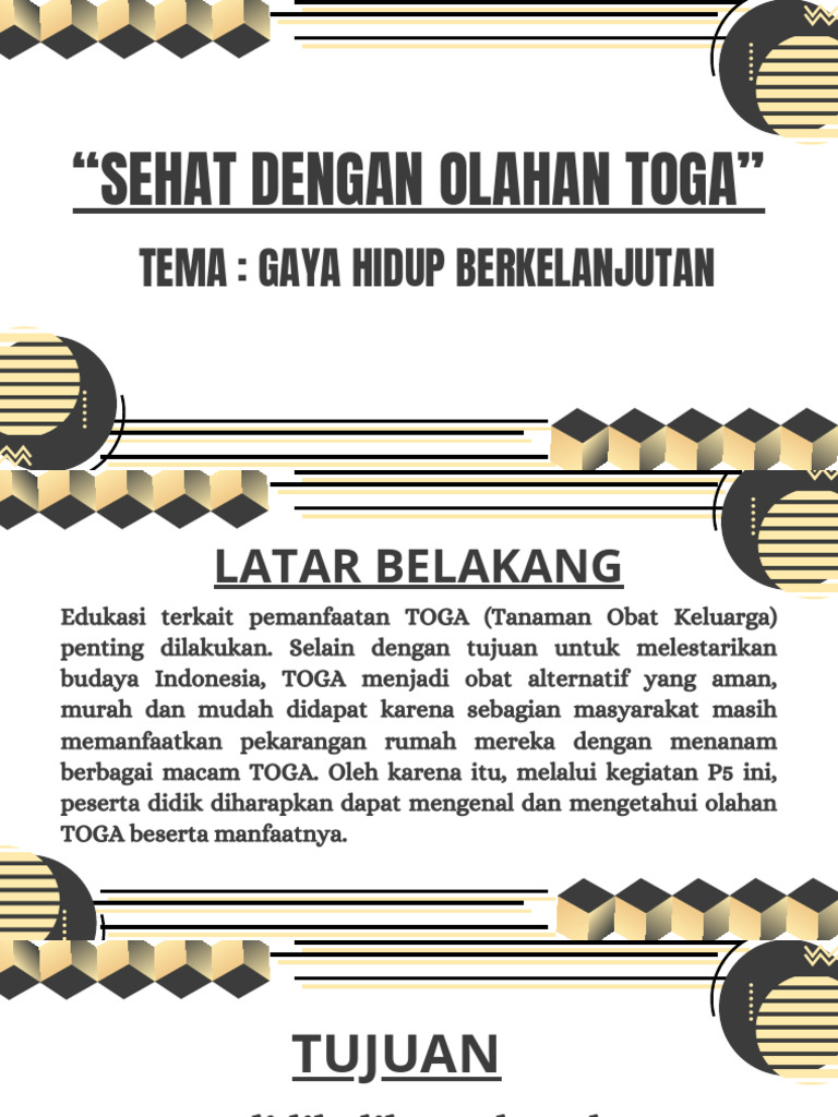 Sehat Dengan Olahan Toga Tema Gaya Hidup Berkelanjutan | PDF